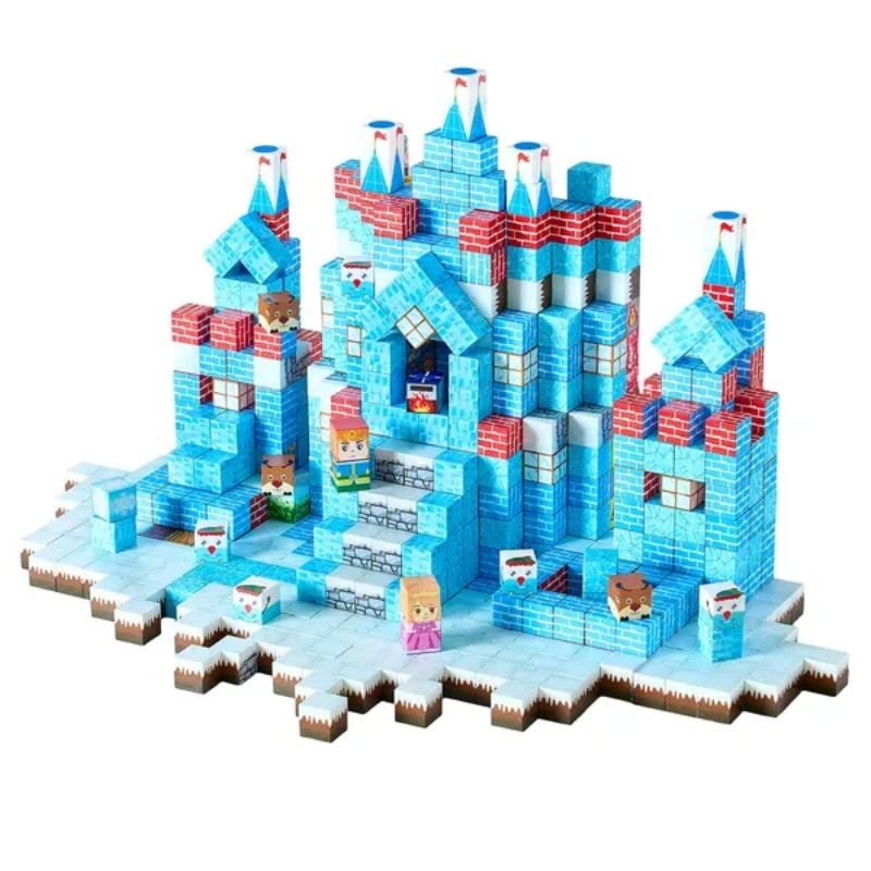 Magnetic Blocks 150 PCS Glacier Castle Set STEM Montessori Sensory Toys ...